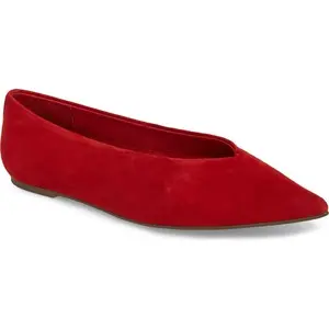 Topshop Attitude Pointy Toe Flat - Red