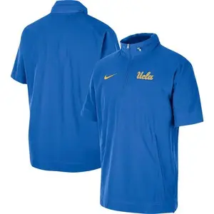Nike Ucla Bruins Coaches Half-zip Short Sleeve Jacket - Blue