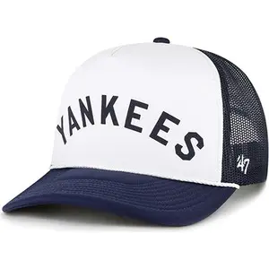 '47 New York Yankees Foam Front Script Trucker Snapback Hat - White