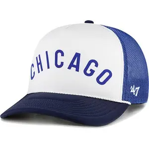 '47 Chicago Cubs Foam Front Script Trucker Snapback Hat - White