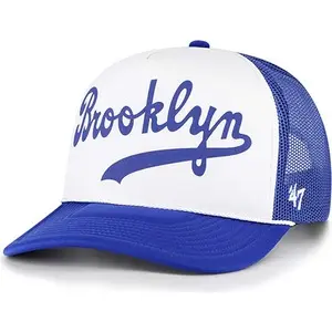 '47 Brooklyn Dodgers Cooperstown Collection Foam Front Script Trucker Snapback Hat - White