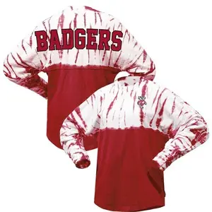 SPIRIT JERSEY Wisconsin Badgers Tie-dye Long Sleeve Jersey T-shirt - Red