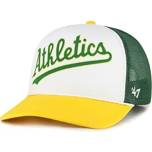'47 Oakland Athletics Foam Front Script Trucker Snapback Hat - White