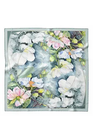 ELIZABETTA Odettasilk Bandana - Misty Blue