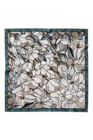 ELIZABETTA Clarasilk Bandana - Teal And Tan