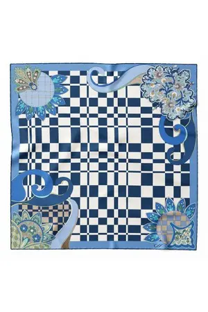 ELIZABETTA Damasilk Bandana - Blue