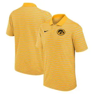 Nike White Iowa Hawkeyes Primetime Victory Striped Performance Polo - Gold