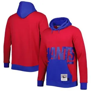 Mitchell & Ness Royal New York Giants Big & Tall Big Face Pullover Hoodie - Red