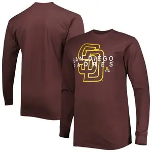 Profile San Diego Padres Big & Tall Long Sleeve T-shirt - Brown