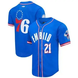 PRO STANDARD Joel Embiid Philadelphia 76ers Capsule Player Baseball Button-up Shirt - Royal