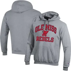 Champion Ole Miss Rebels High Motor Pullover Hoodie - Heather Gray
