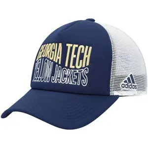 Adidas Georgia Tech Yellow Jackets Wave Foam Trucker Snapback Hat - Navy