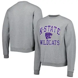 Champion Kansas State Wildcats High Motor Pullover Sweatshirt - Heather Gray