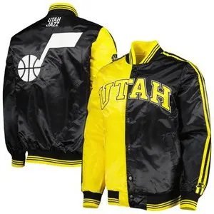 STARTER Utah Jazz Fast Break Satin Full-snap Jacket - Gold