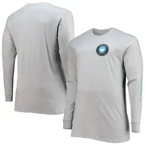Profile Heathered Gray Charlotte Fc Big & Tall Combo Long Sleeve T-shirt - Heather Gray