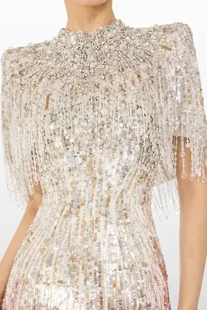 Jenny Packham Ellen Beaded Capelet - Ivory