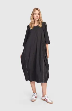 Alembika Liberty Oversized Cocoon Dress - Black Denim