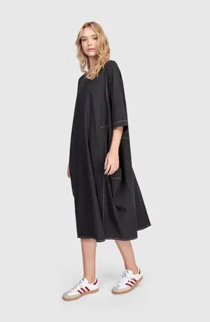 Alembika Liberty Oversized Cocoon Dress - Black Denim