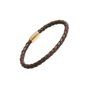 JAN LESLIE Calypso Petite Leather Bracelet Coffee