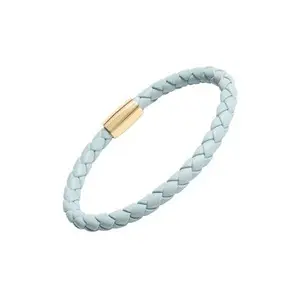 JAN LESLIE Calypso Petite Leather Bracelet - Light Blue