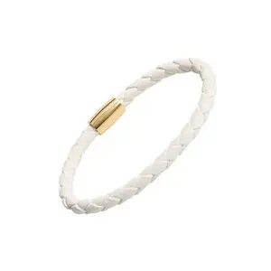 JAN LESLIE Calypso Petite Leather Bracelet White