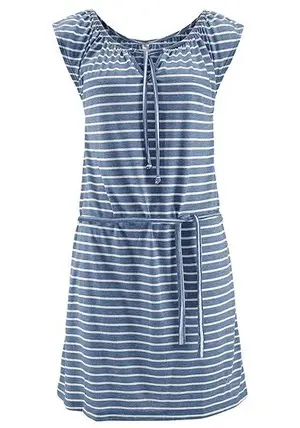 LASCANA Tie Neckline Striped Dress