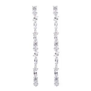 NICKHO REY Julie L Earrings - White/white Rhodium