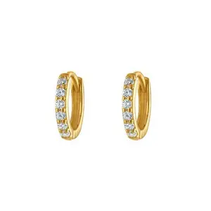OUTOFOFFICE Pavé Eight Mm Huggie Hoop Earring - Gold