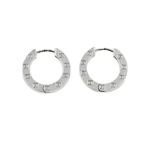 DESERI Logo Hoop Earring Silver