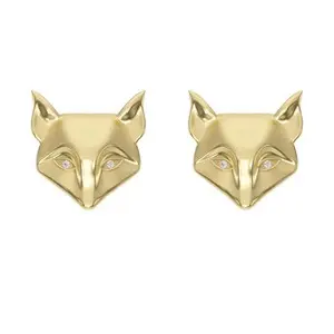 DESERI Fox Stud Earrings Gold