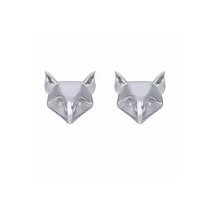 DESERI Fox Stud Earrings - Silver