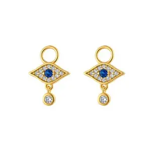 OUTOFOFFICE Evil Eye Pave Earring Charm With Crystal Embellishments - Gold