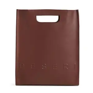 DESERI Vachetta Leather Tote With Adjustable Strap - Brown