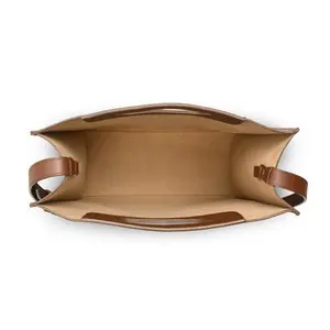 DESERI Vachetta Leather Tote With Adjustable Strap - Brown