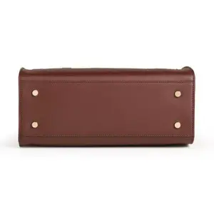 DESERI Vachetta Leather Tote With Adjustable Strap - Brown