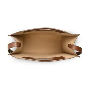 DESERI Vachetta Leather Tote With Adjustable Strap - Brown