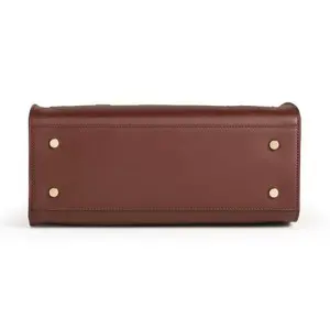 DESERI Vachetta Leather Tote With Adjustable Strap - Brown