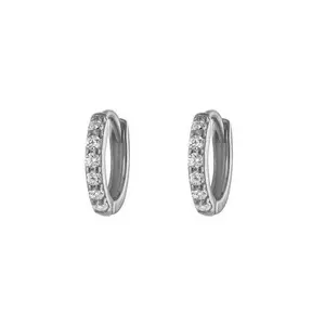 OUTOFOFFICE Pavé Six Mm Huggie Hoop Earring - Silver