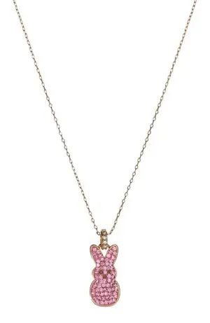 ALEX AND ANI Peeps® Pavé Crystal Bunny Pendant Necklace - Pink