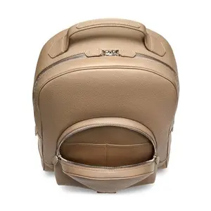 DESERI Kelley Grain-embossed Full-grain Leather Backpack - Beige