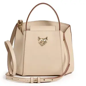 DESERI Rosa Mini Handbag In Saffiano Leather - Beige