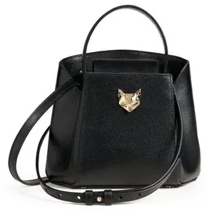 DESERI Rosa Mini Handbag In Saffiano Leather - Black