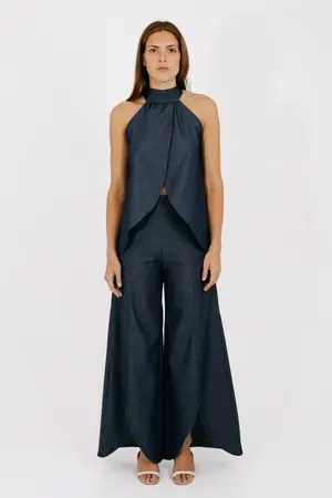 VALENTINA GORDON Flow Wide-leg Denim Pants