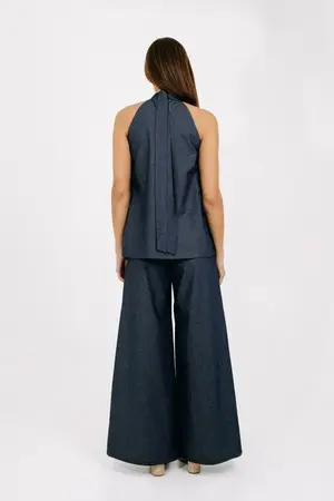 VALENTINA GORDON Flow Wide-leg Denim Pants