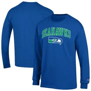 Champion Seattle Seahawks Arch Over Logo Long Sleeve T-shirt - Royal