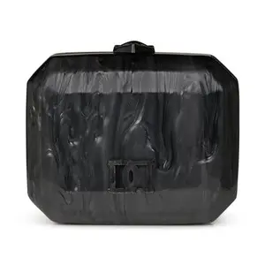 DESERI Diva Crossbody Clutch In Resin Plexiglass With Enamel Fox Head Clasp - Black