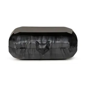 DESERI Diva Crossbody Clutch In Resin Plexiglass With Enamel Fox Head Clasp - Black