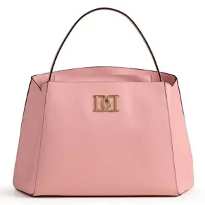 DESERI Rosa Handbag In Saffiano Leather With Gold-tone Hardware - Pink