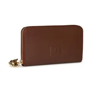 DESERI Paris Saffiano Leather Wallet - Brown