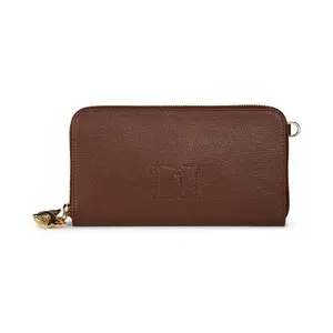 DESERI Paris Saffiano Leather Wallet - Brown